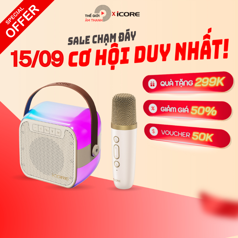 Bộ Loa Karaoke mini Bluetooth iCore ISM59 kèm 01 Micro - THẾ GIỚI ÂM ...