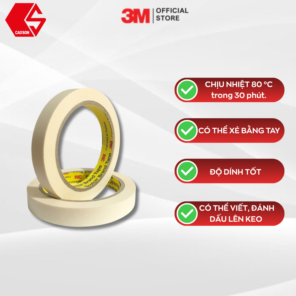 Băng keo giấy đa dụng 3M 320C, màu trắng ghi, mỏng 0.15mm | Shopee Việt Nam