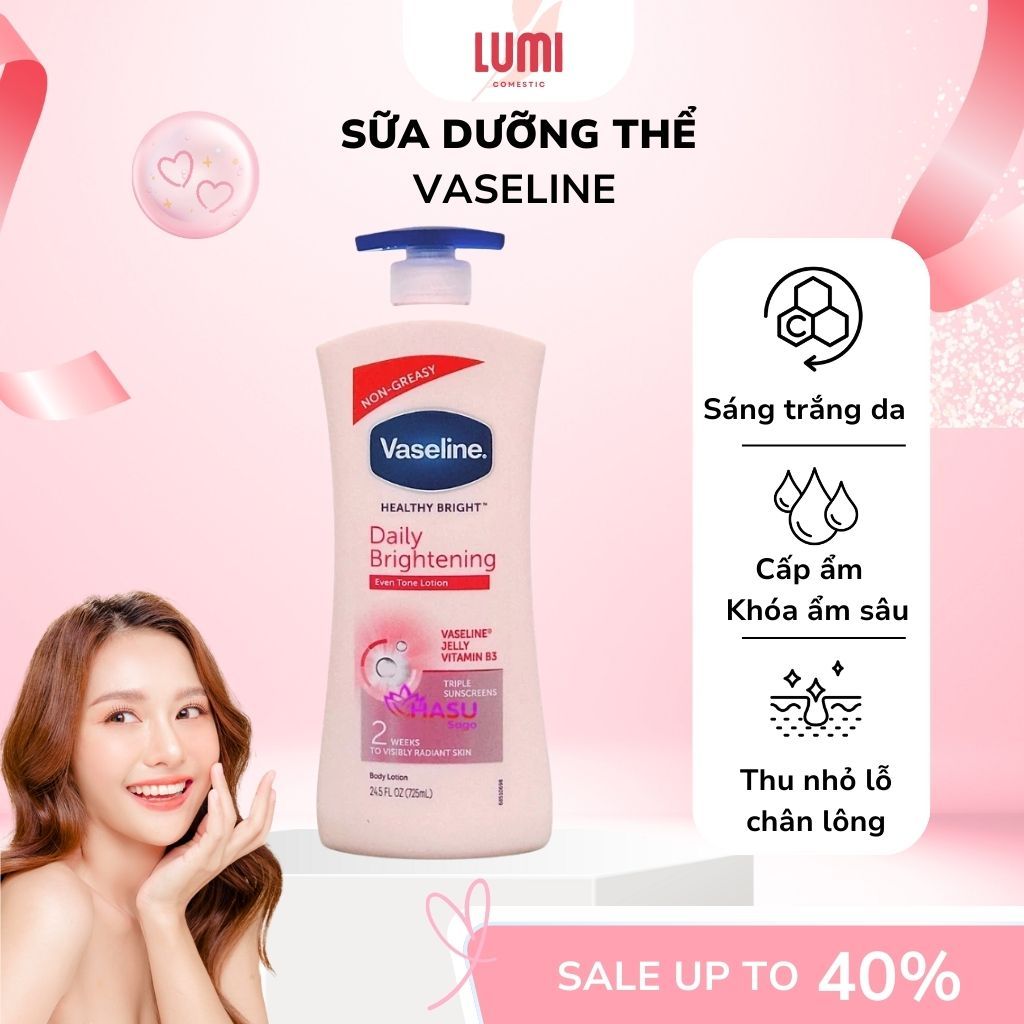 Sữa dưỡng thể Vaseline healthy white UV Lightening Body Lotion 725ml ...