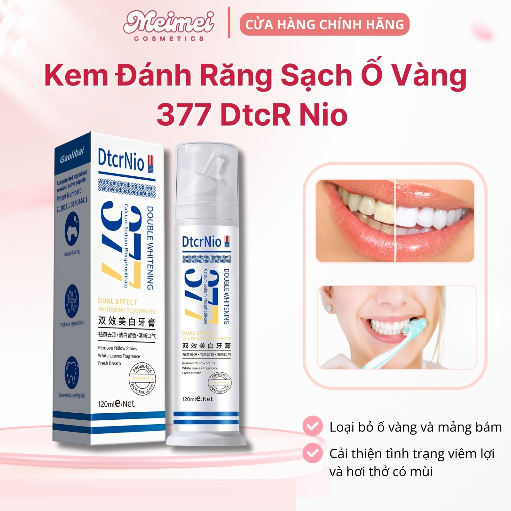 Kem Đánh Răng Sạch Ố Vàng 377 DctR Nio - Làm Trắng Răng, Sạch Mảng Bám ...
