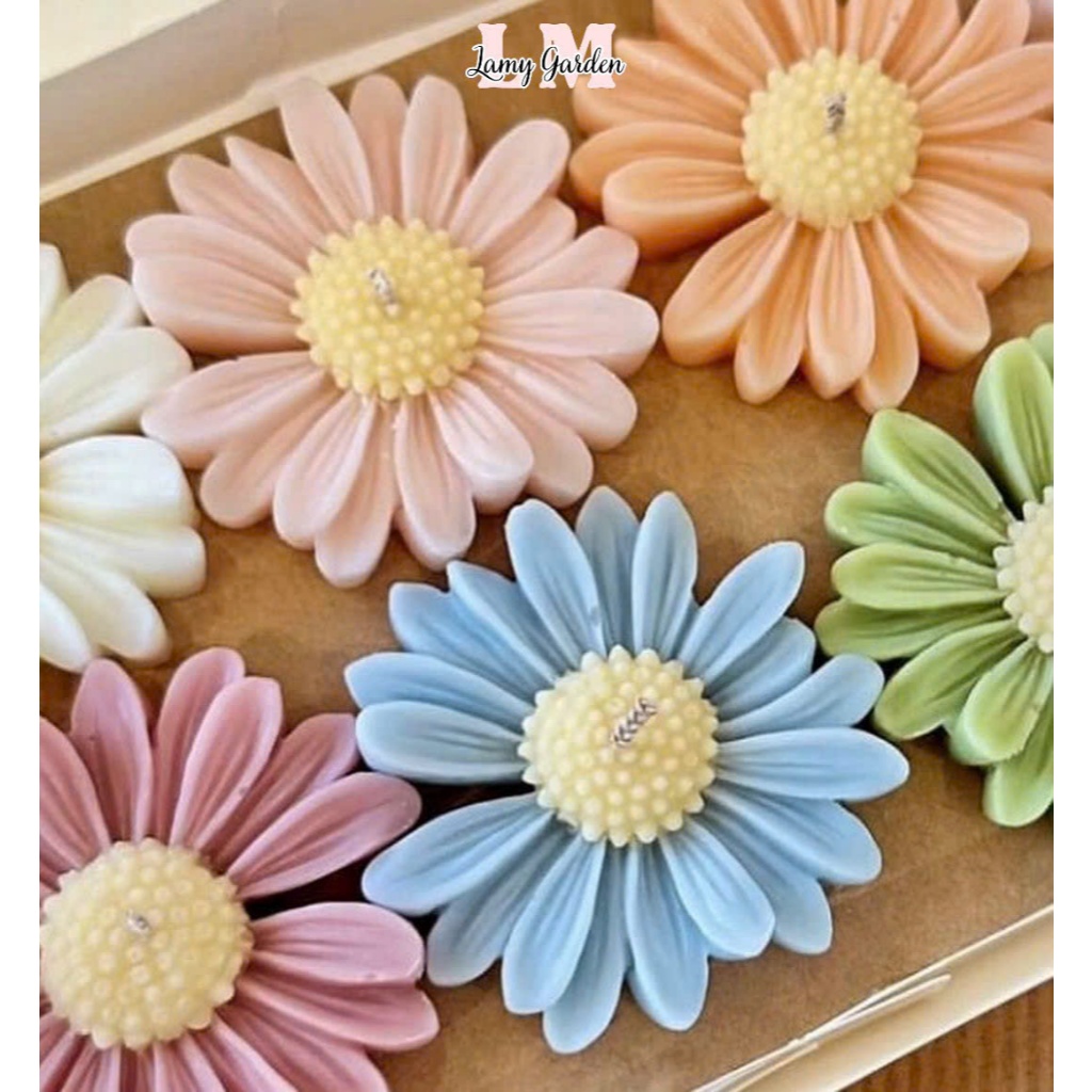 Nến thơm hoa cúc Daisy nhiều màu sắc, dùng trang trí decor, quà tặng ...