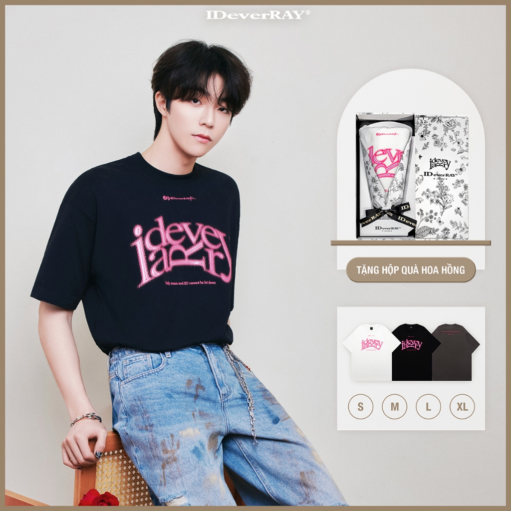 [HỘP HOA TRẮNG] Áo thun unisex chính hãng IDeverRAY In Love chất cotton ...