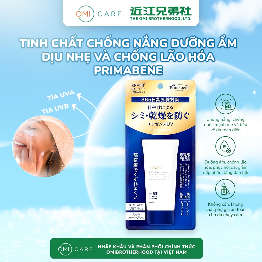 Tinh Chất Chống Nắng Omi Primabene UV Essence lai Vật Lý & Hoá Học Dưỡng Ẩm, Chống Lão Hóa ...