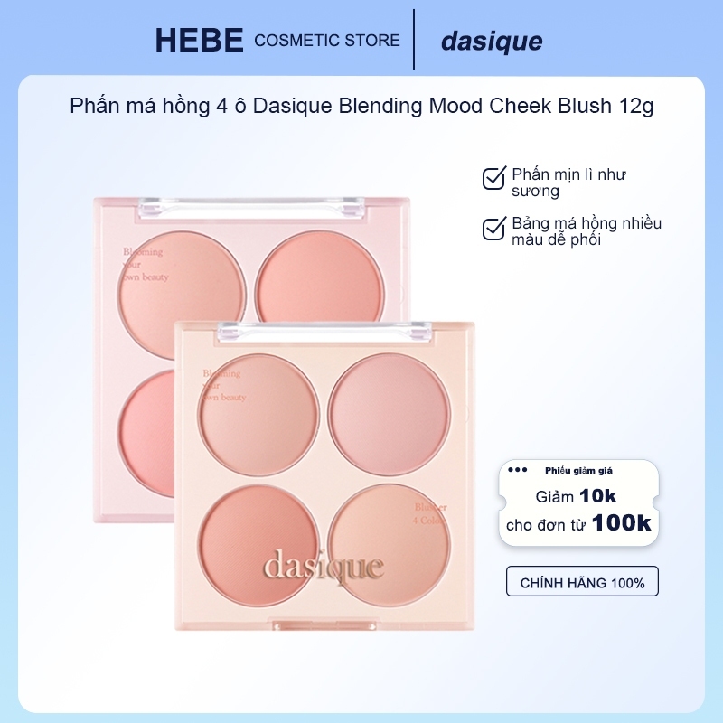 [Chính Hãng] Phấn Má Dasique 4 Ô – Hiệu Ứng Má Ẩn Tự Nhiên, Chất Mịn Lì, Lên Màu Chuẩn | Shopee ...