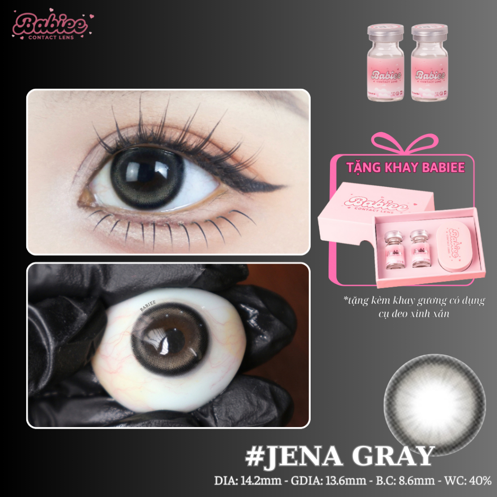 Lens mắt Jena Gray màu xám viền đậm nổi bật - size to, thương hiệu ...