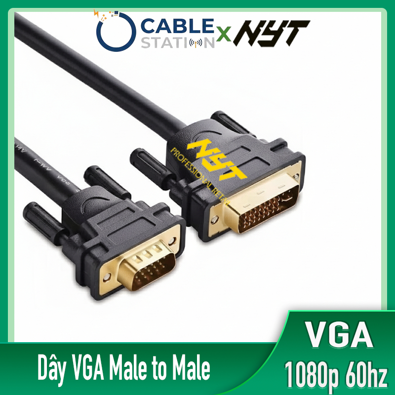 Dây Cáp VGA to VGA xuất hình full HD 1080P | Cable station | Shopee ...