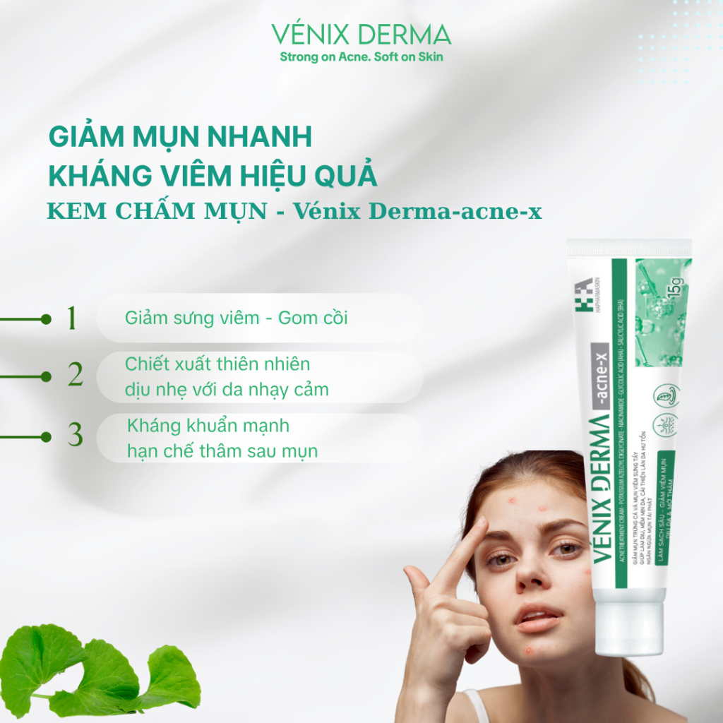 VÉNIX DERMA ACNE-X – Kem chấm mụn, làm dịu và hỗ trợ làm mờ vết mụn ...