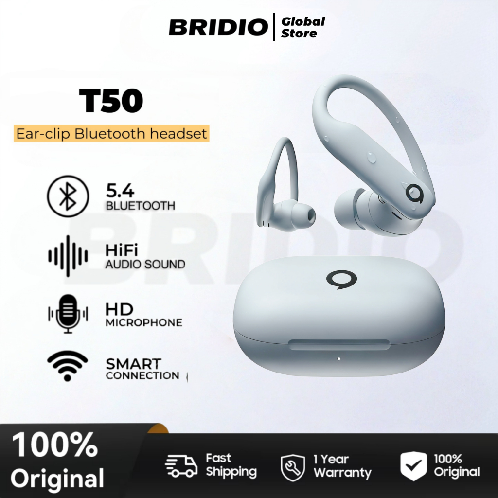 Tai Nghe Bluetooth OWS Bridio T50 - Âm Thanh HIFI 3D, Chống Ồn ENC, Cảm ...