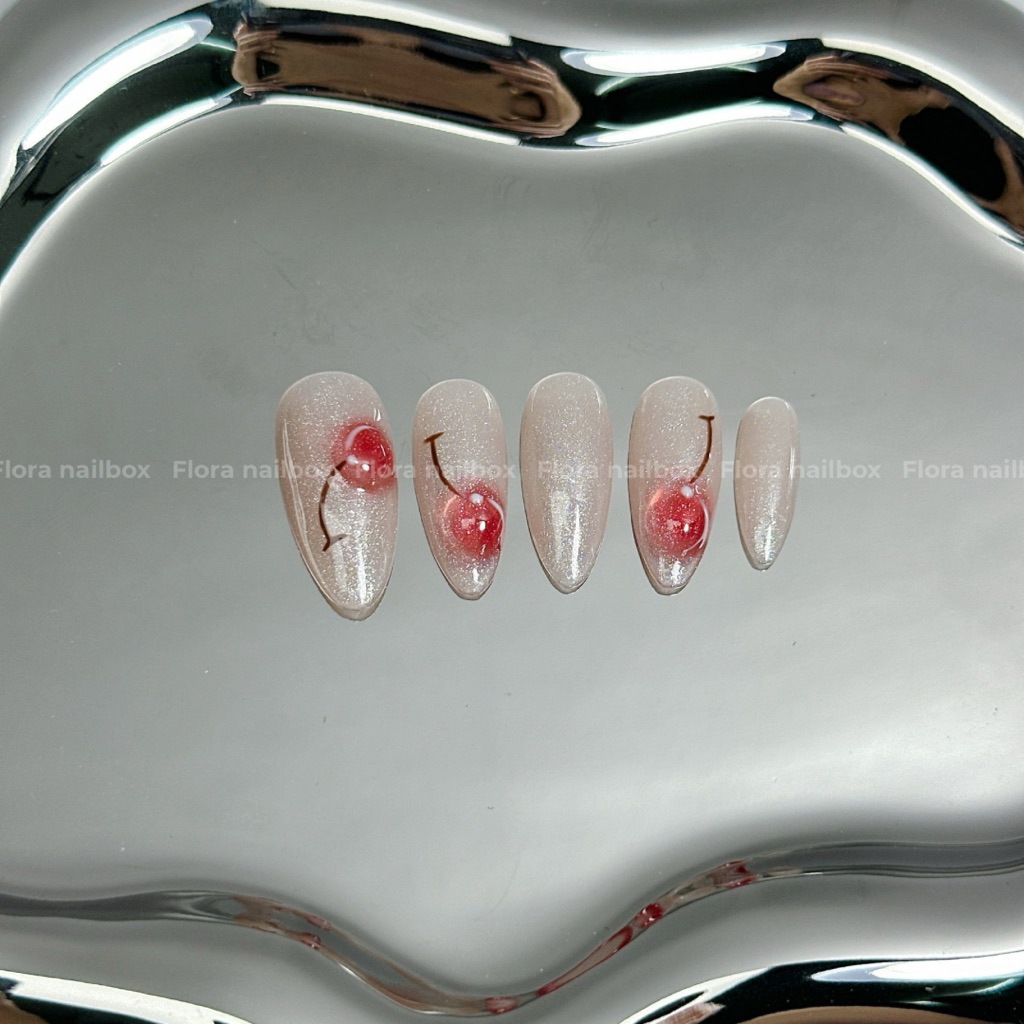 mã 365 nailbox thiết kế nâu nhũ bling cherry nổi | Shopee Việt Nam