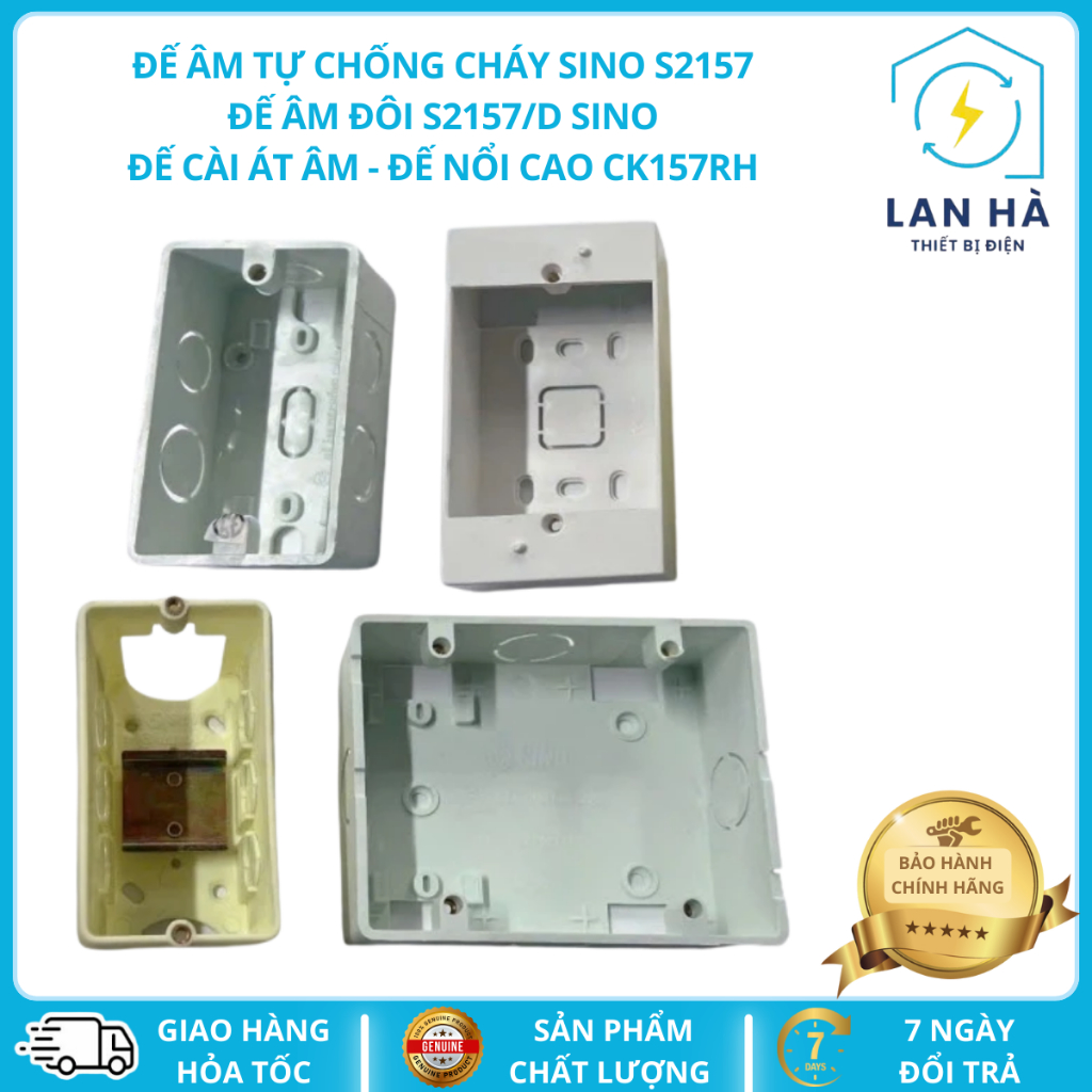 (SINO) Đế nổi cao CK157RH -Đế âm tự chống cháy Sino S2157 - Đế âm đôi ...