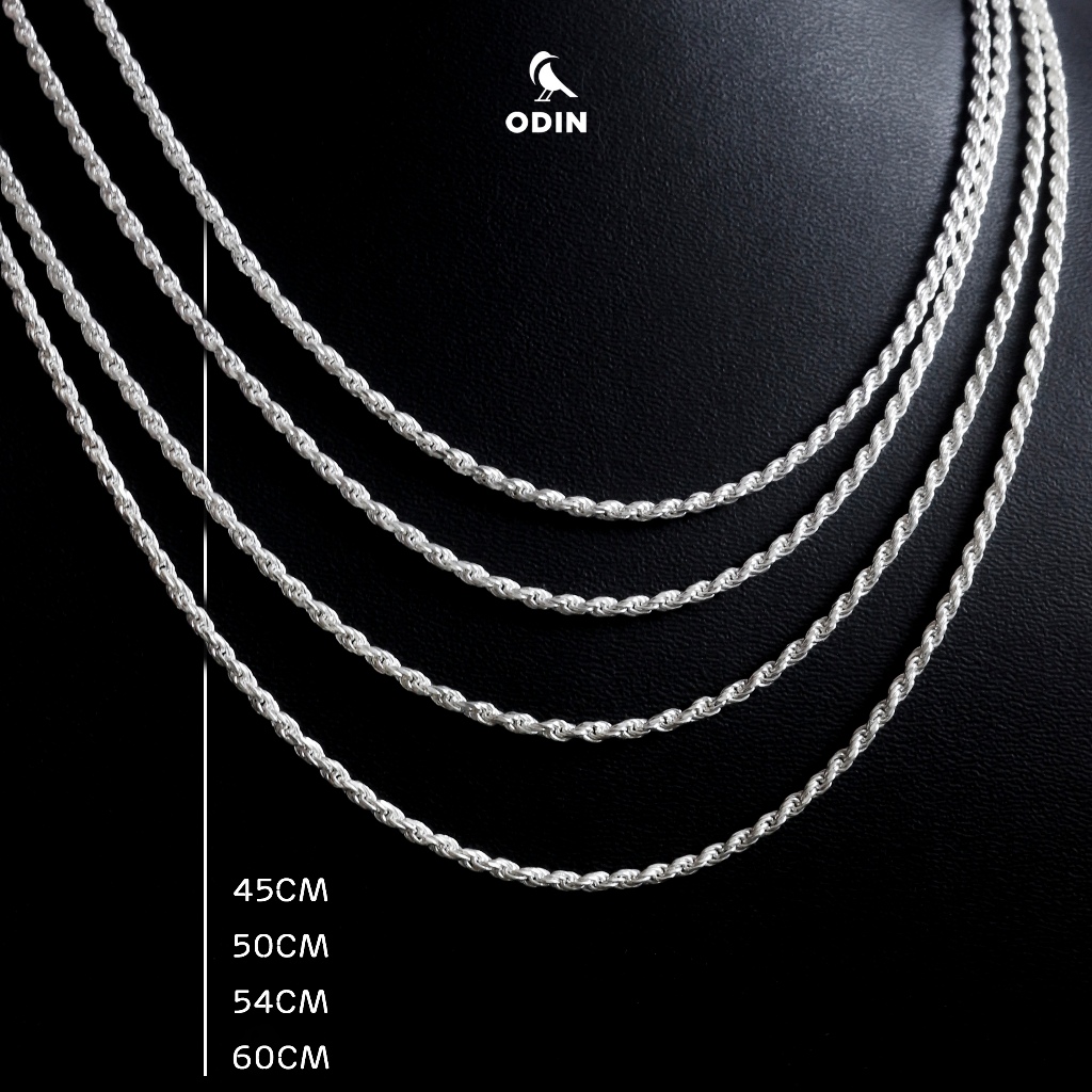 Dây chuyền ODIN Rope Chain bản lớn 2.4mm-Bạc S925-Form dây thừng chắc chắn-Phong cách streetwer ...