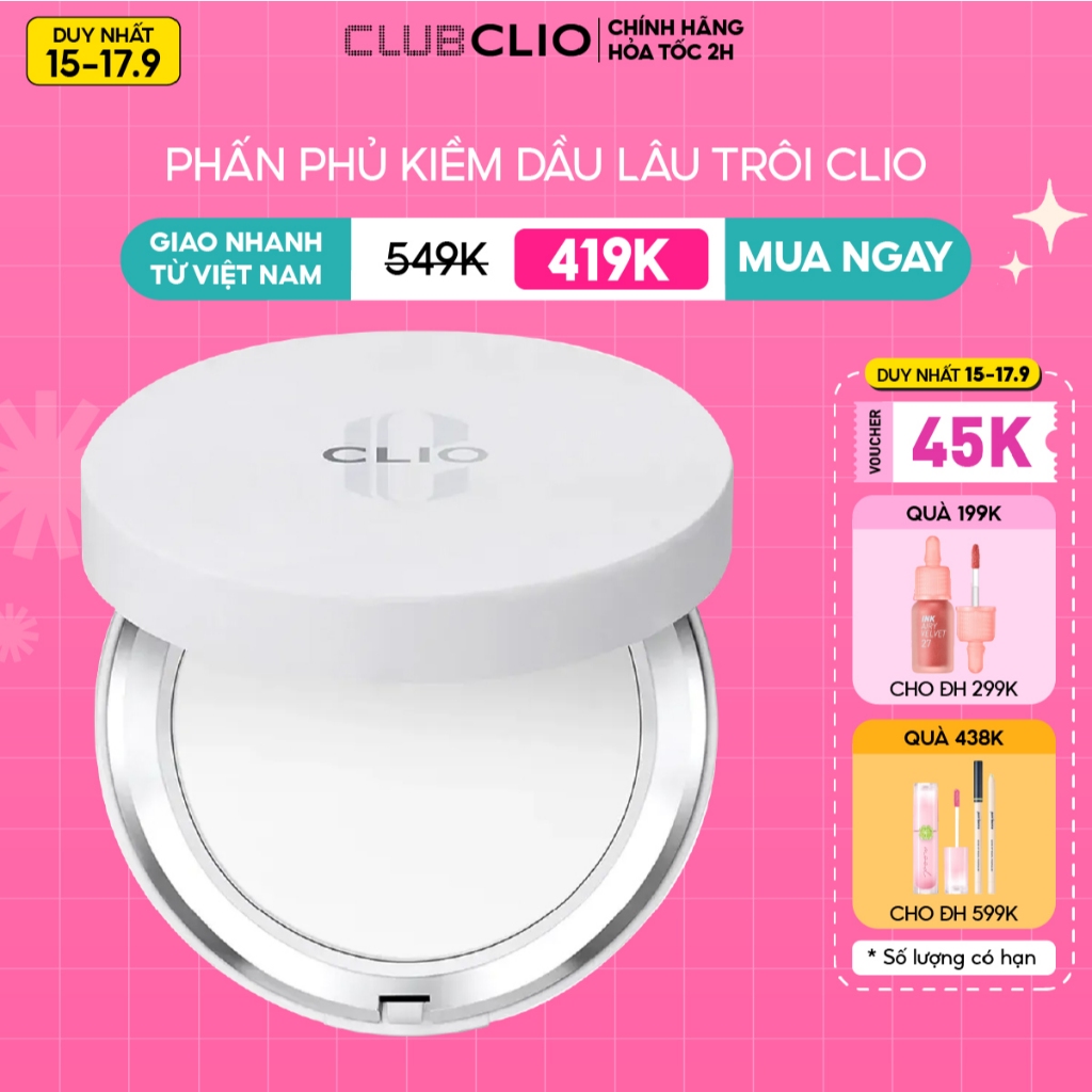 [Duy nhất 15-17.9]Phấn Phủ Nén Kiềm Dầu Clio Stay Perfect Finish Pact ...