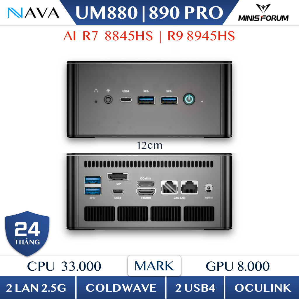 Mini PC Minisforum UM890 UM880 PRO AI AMD R9 8945HS R7 8845HS DDR5 Đồ ...