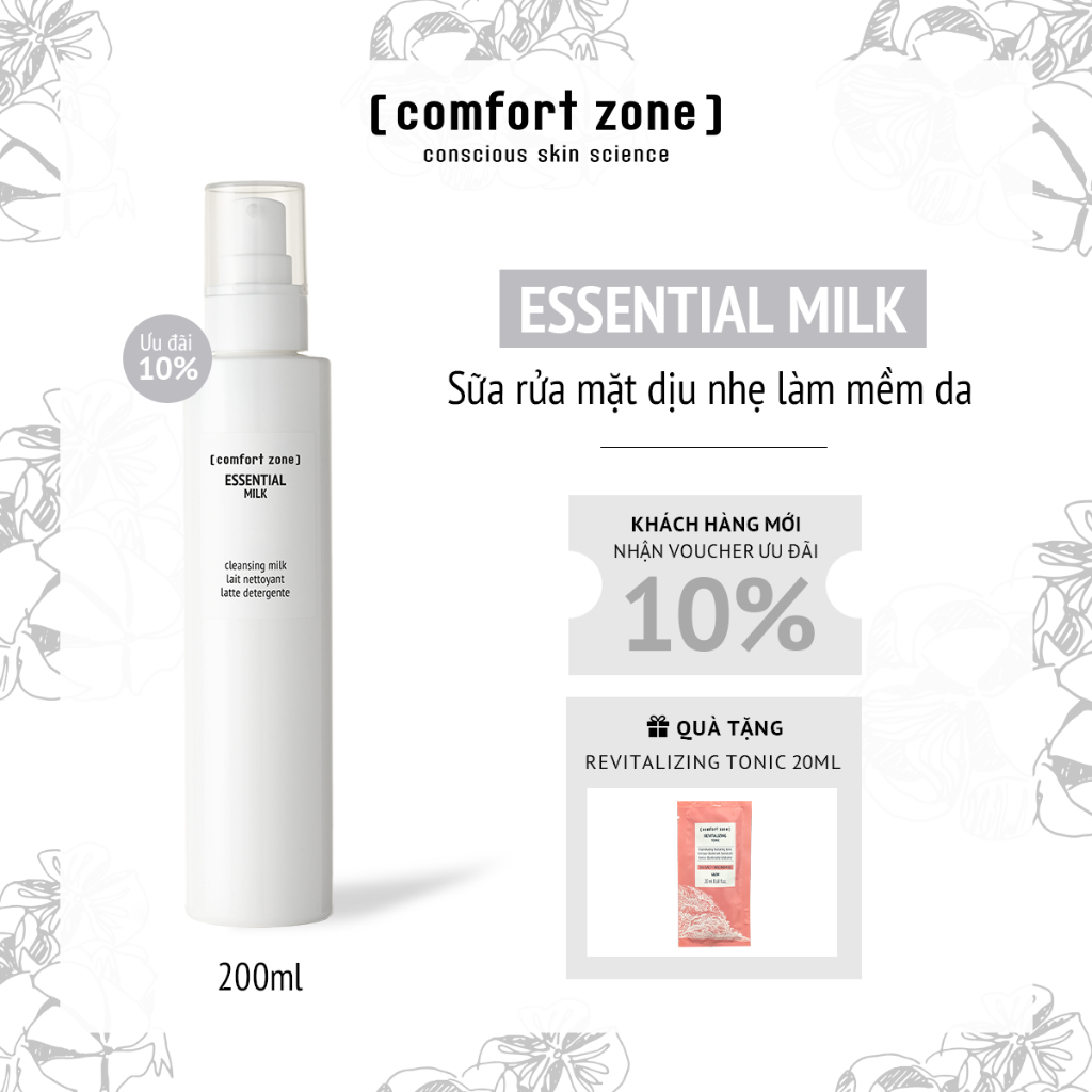ESSENTIAL Milk 200ML [ comfort zone ] - Sữa Rửa Mặt Dịu Nhẹ | Shopee ...