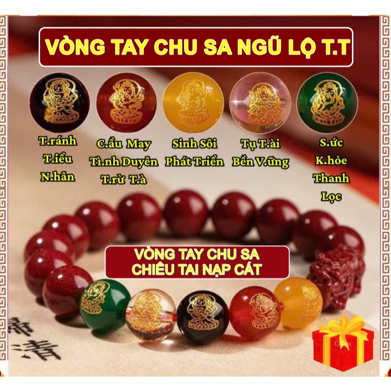 Vòng Đeo Tay Chu Sa Tỳ Hưu Ngũ Lộ Tài Thần 10ly Chế Tác Thủ Công Chiêu ...