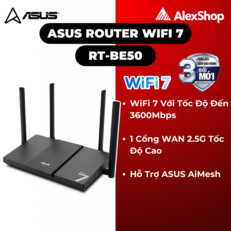 [BE3600] Phát Wifi 7 Asus RT-BE50 Gaming, Cổng 2.5G, Quad Core | Shopee ...