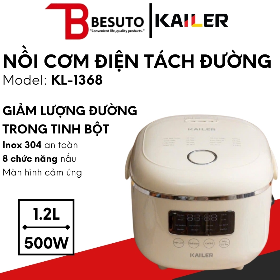 Nồi cơm điện KAILER KL-1368 công nghệ tách đường cao tần, giữ ấm lâu ...