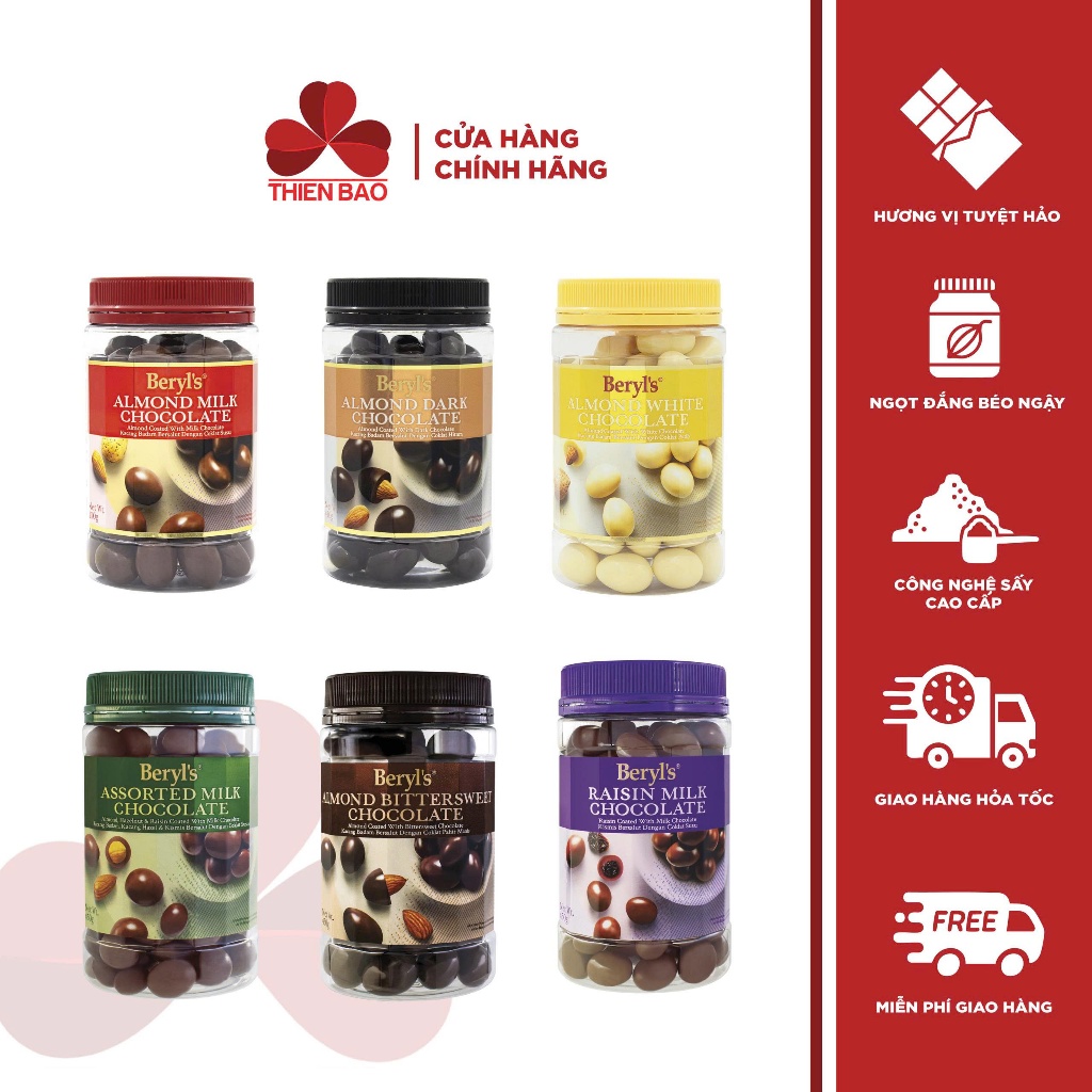 Socola hạnh nhân Beryl's 410g - Beryl's Almond Chocolate 410g | Shopee ...