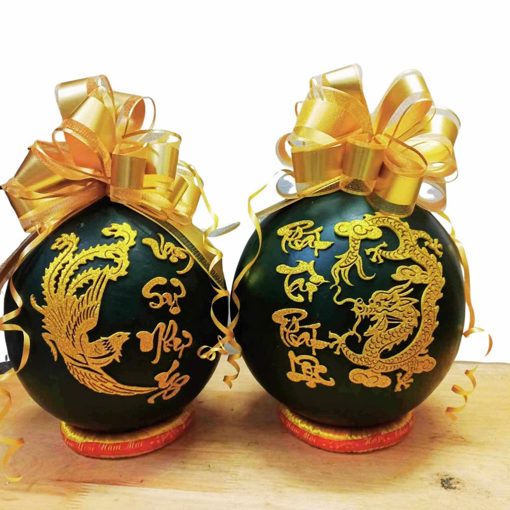 CặpRồng Phượng kèm bộ chữ (không bao gồm nơ và đế) chữ kim tuyến dán ...
