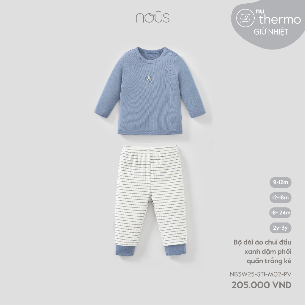 Nous Baby Bộ quần áo nỉ, bộ quần áo dài tay giữ nhiệt thu đông cho bé ...