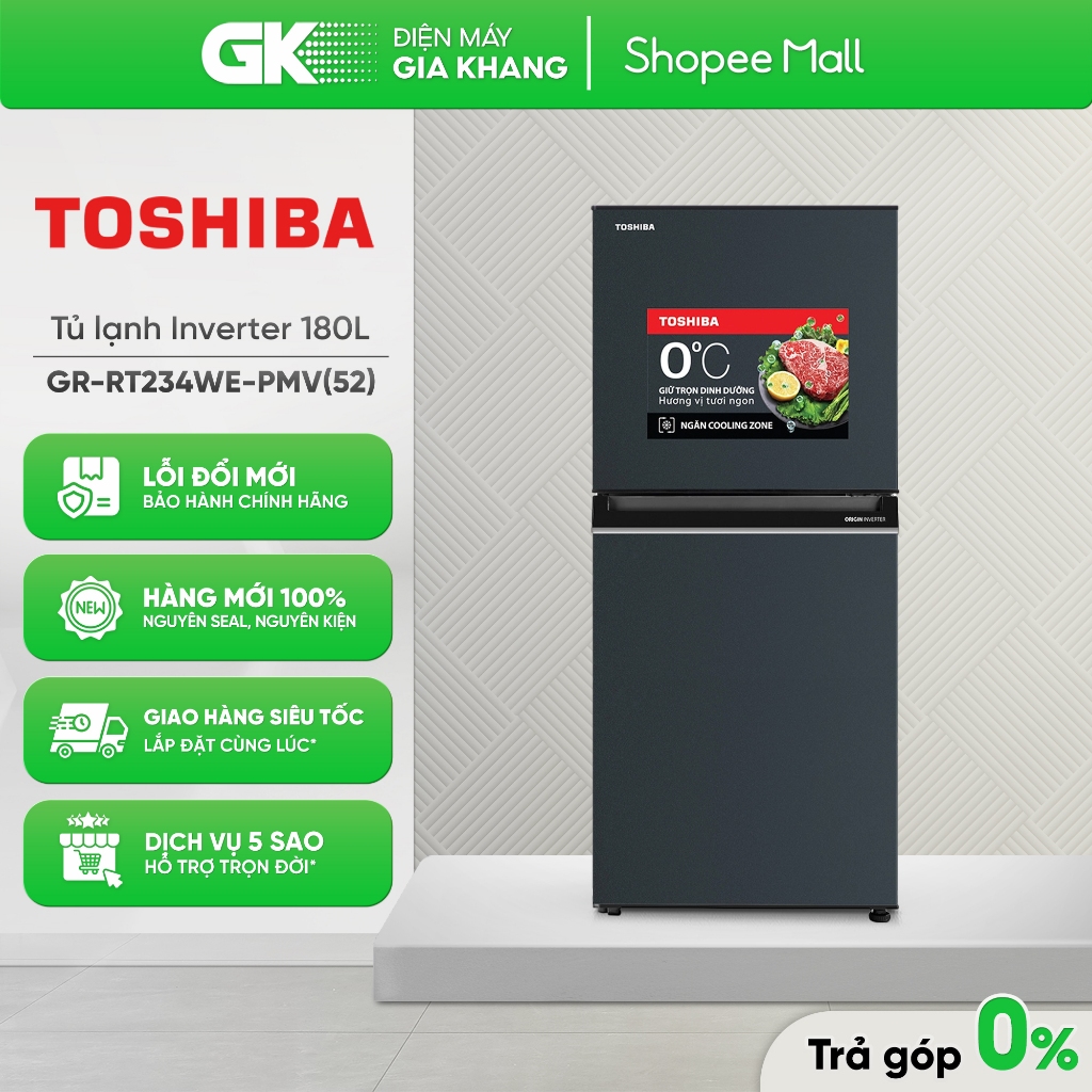 GR-RT234WE-PMV(52) - Tủ Lạnh Toshiba Inverter 180 Lít GR-RT234WE-PMV(52) [Toàn Quốc]{GIẢM 10% ...