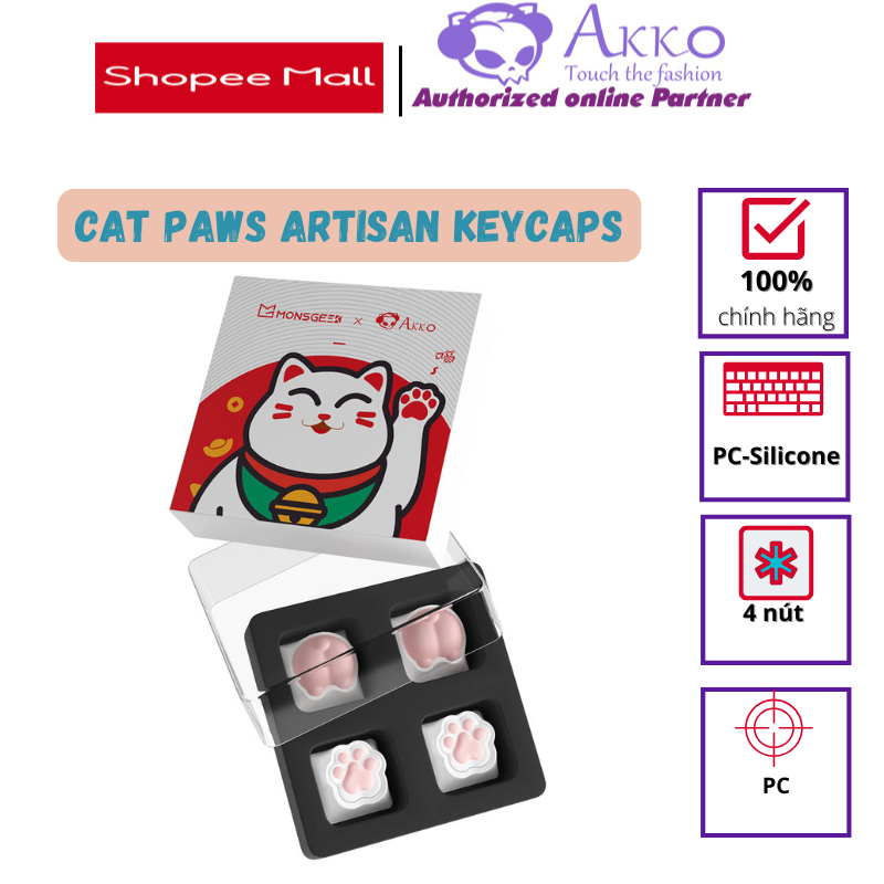 Nút bàn phím Akko Cat Paws Artisan Keycaps | Shopee Việt Nam