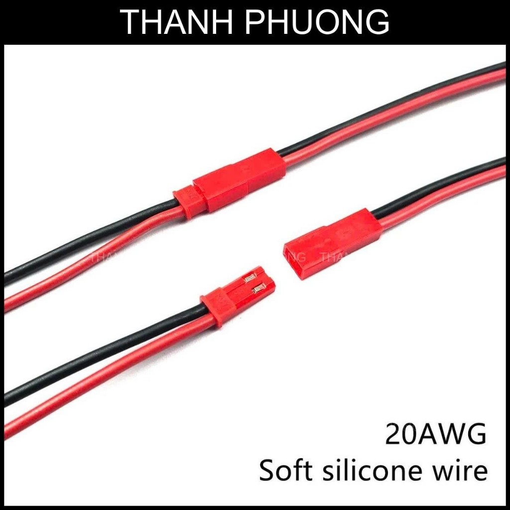 [P5000] COMBO 10 Dây nối JST 2 Pin RCY 20AWG Silicone – Bộ 10 cặp Đực ...