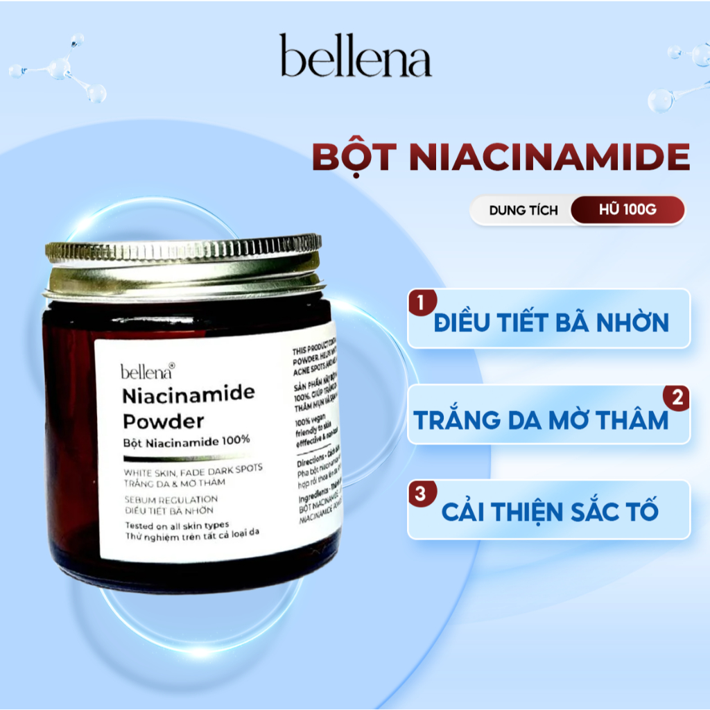 Bột Niacinamide Vitamine B3 Bellena Hỗ Trợ Trắng Da Mờ Thâm, Điều Tiết ...
