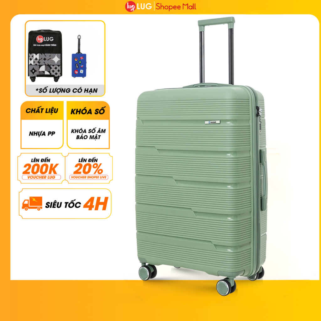 Vali Kéo LUG Holdall MP809 - Size 20/24/28 - Nhựa PP chống bể vỡ, Khoá ...