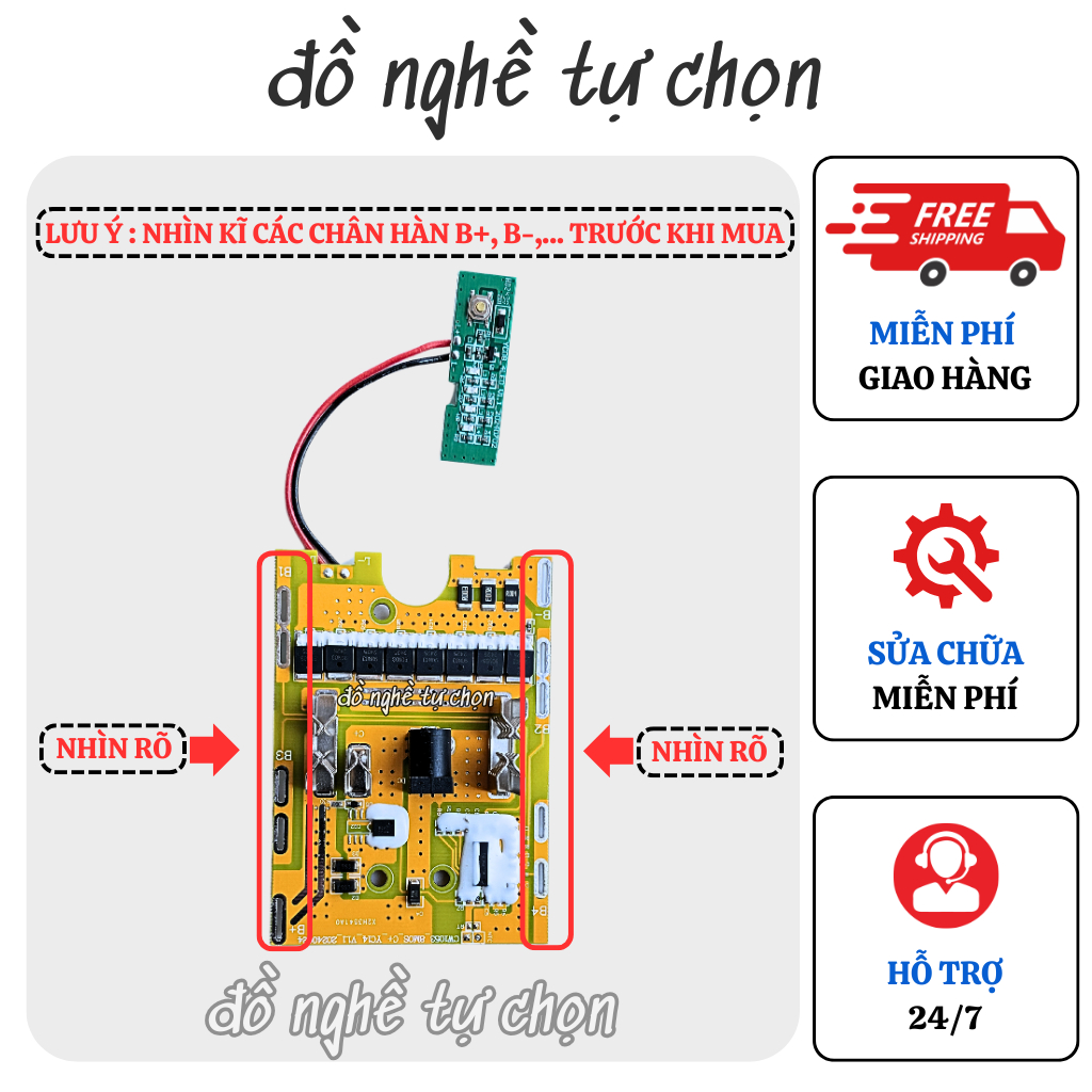 Mạch pin 5s 21v, mạch pin 21v 8 mophet mạch sạc và xả bảo vệ pin, chân ...