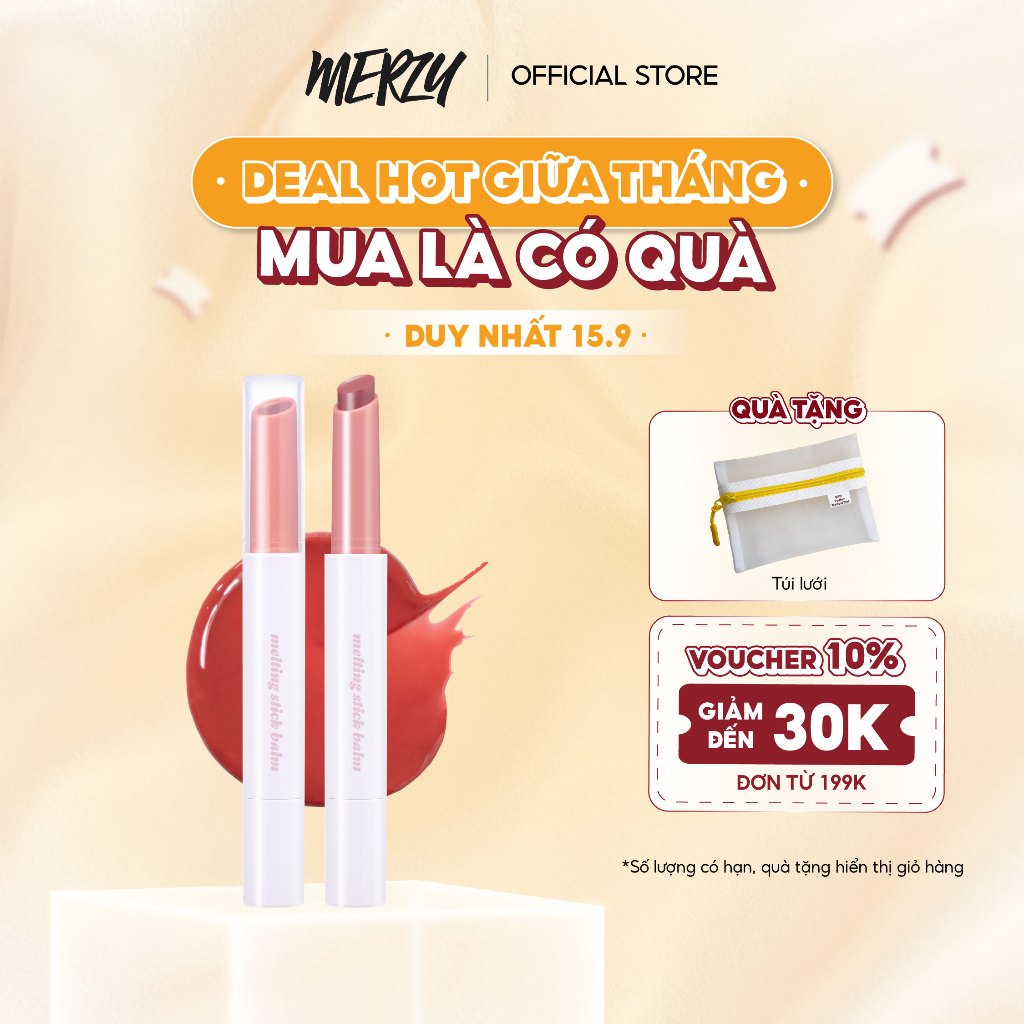 Son Dưỡng Có Màu, Ẩm Mịn, Căng Bóng Môi Merzy More Shine Melting Stick ...
