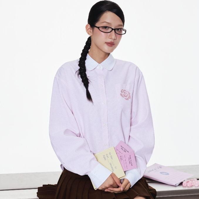 Kuchimachic - Rose Shirt | Áo sơ mi túi thêu hoa hồng pixel | Shopee ...