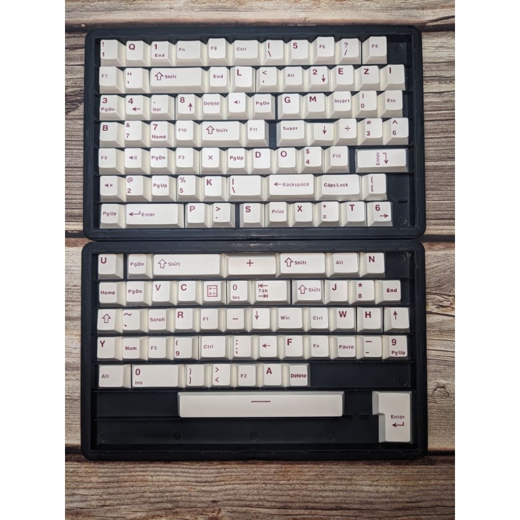 Keycap POB trắng chữ cà phê sữa | PBT doubleshot | 126 nút bàn phím cơ ...