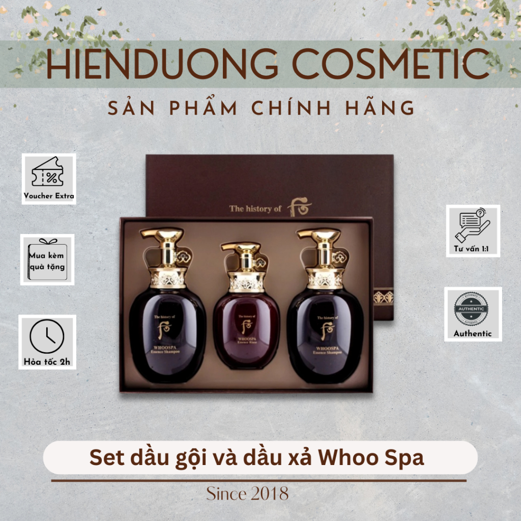 Set dầu gội và dầu xả Whoo Spa | Tinh chất Đông Y, giúp loại bỏ độc tố ...