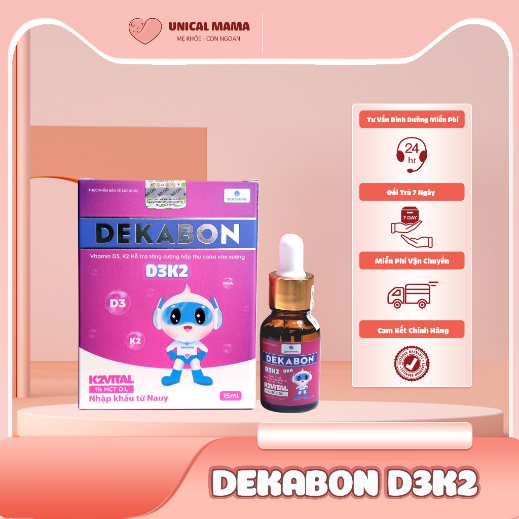 Dekabon D3K2DHA bổ sung Vitamin giúp hấp thu Canxi, tăng đề kháng, giúp ...