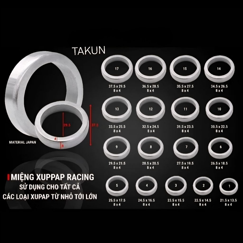 Miệng Xupap cho mọi loại xe máy. đủ kích thước size nhỏ tới lớn ...