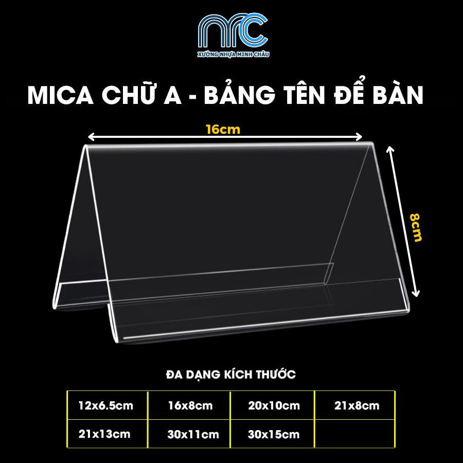 (Có hoá đơn VAT) Combo 2 Kệ mica chữ A, Bảng tên để bàn mica, Kệ chức ...