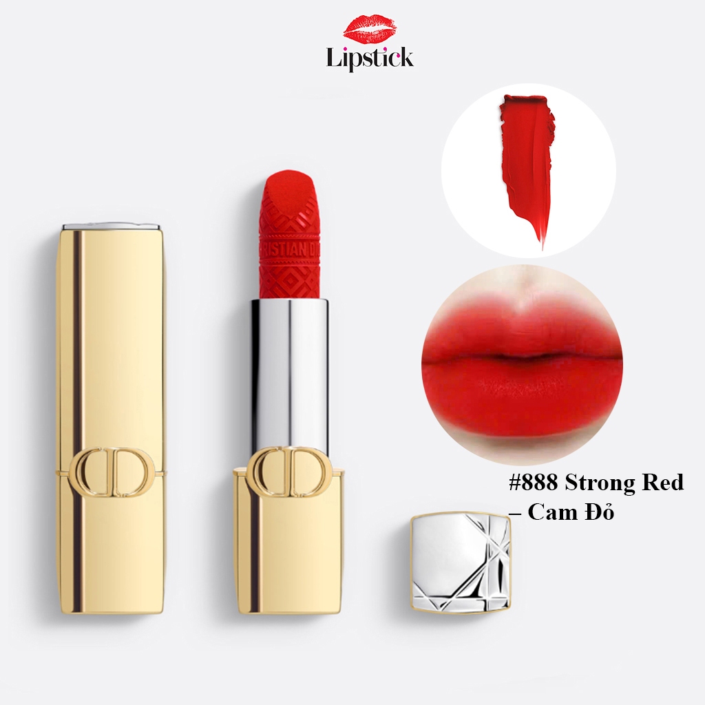 Son Thỏi Lì Rouge Lipstick Limited Edition Golden Case 888 Strong Red ...