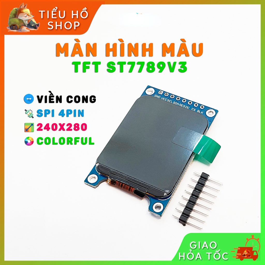 Tieuhoshop Màn hình viền cong TFT 1.69 INCH IPS Giao tiếp SPI Colorful ...