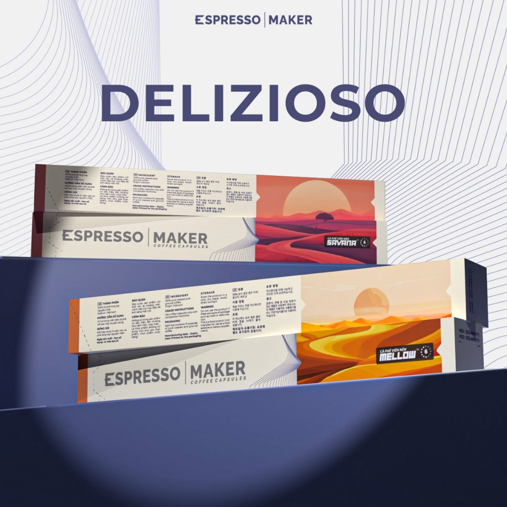 Cà phê viên nén Espresso Maker dòng Delizioso - phù hợp với máy ...