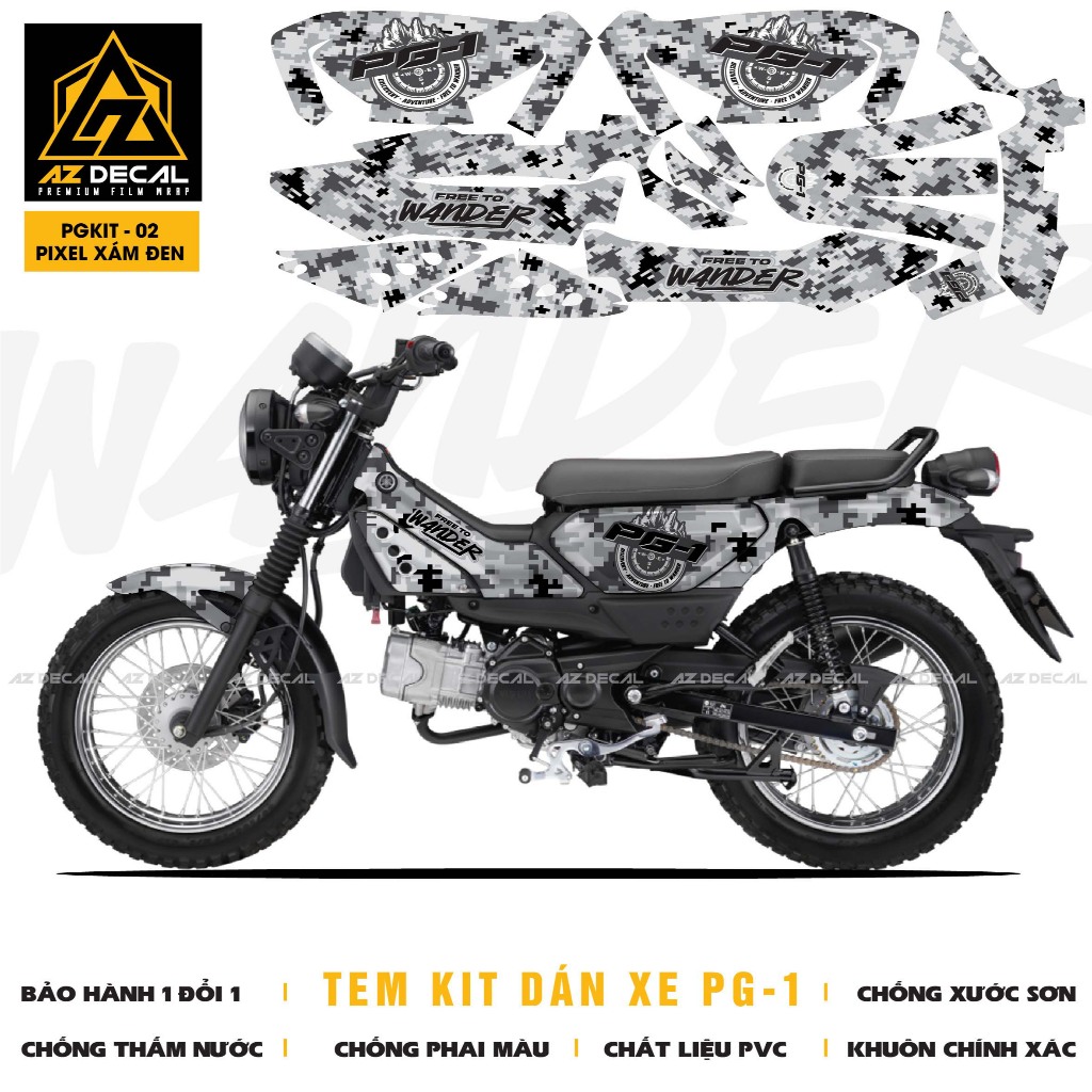 Tem KIT Xe Yamaha PG-1 Mẫu Pixel Camo Digital | PGKIT-02 | Decal Dán Xe ...