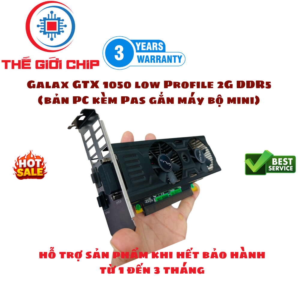 Card màn hình (VGA) Galax GTX 1050 low Profile 2G DDR5 (bản PC kèm Pas ...