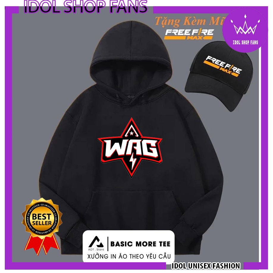 Áo Hoodie Free Fire Team Wag Peo tặng kèm nón | Shopee Việt Nam