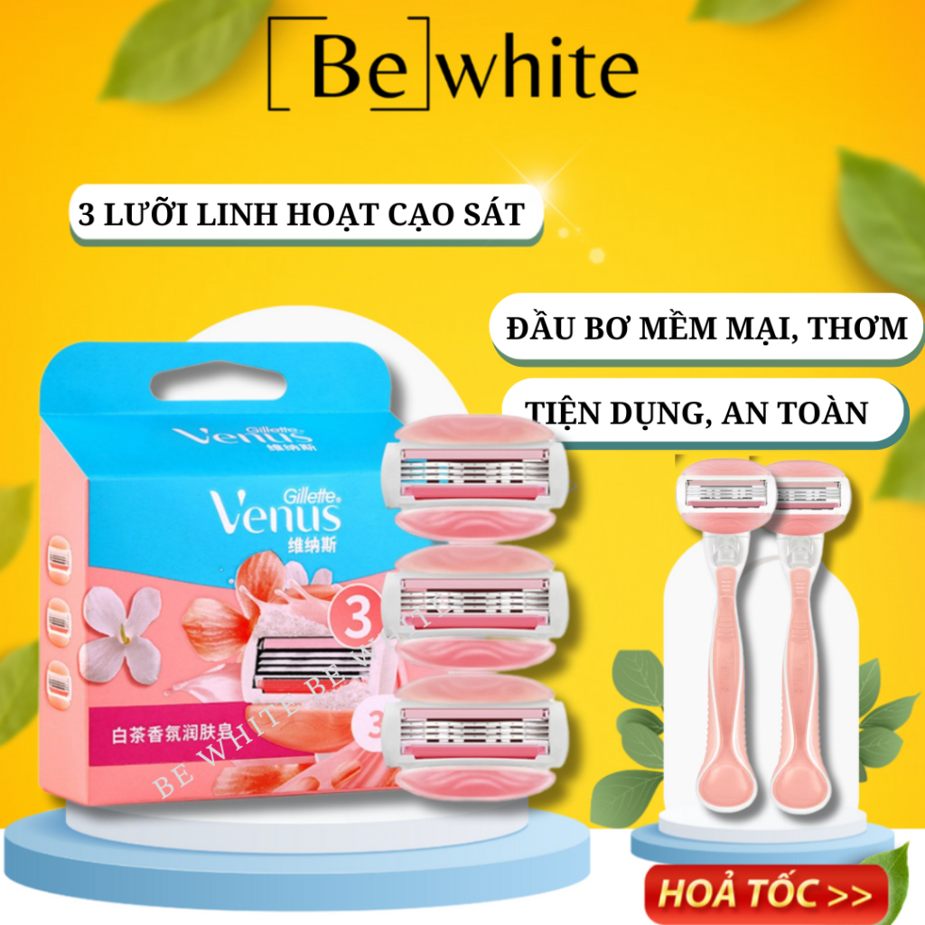 ( Mới ) Dao cạo nữ, dao cạo Venus ( có che tên ) đầu bơ thay thế wax ...