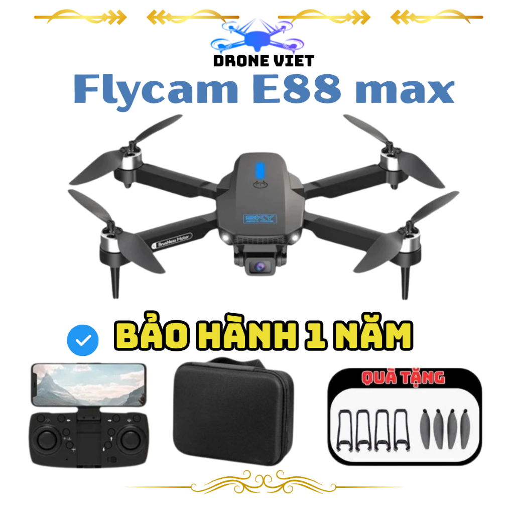 Flycam mini giá rẻ E88 E99 E100 Pro Max, Máy bay điều khiển Bản nâng ...