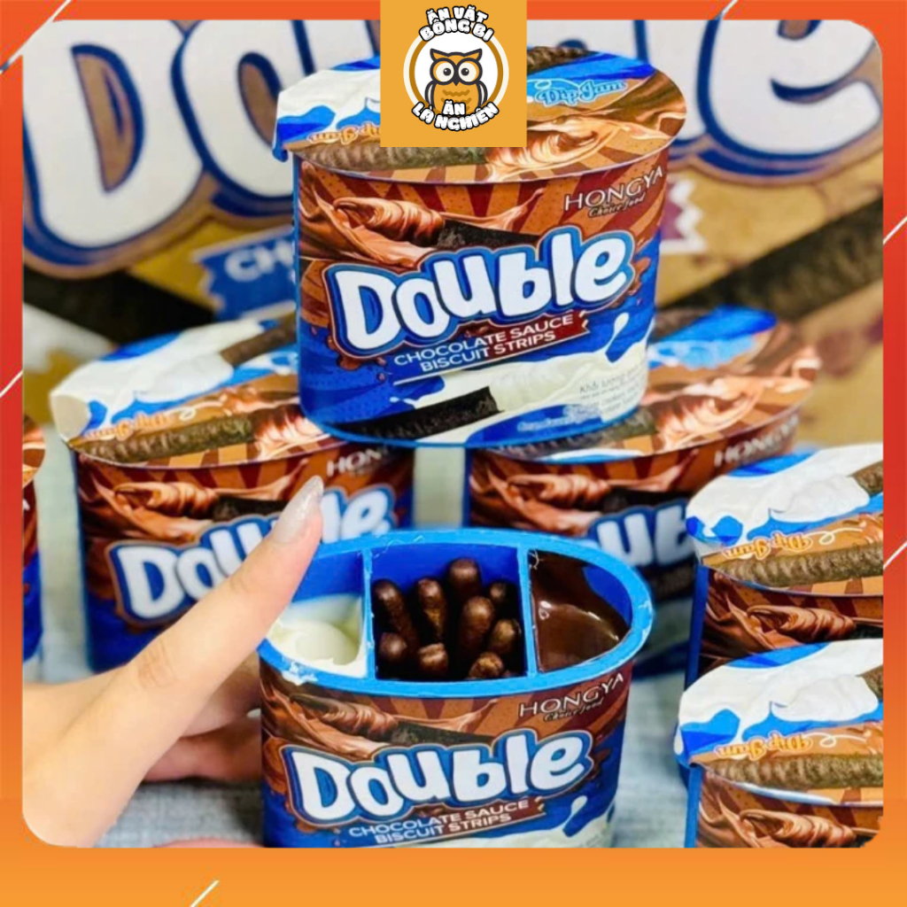 Bánh quy que socola Double Hongya sốt mix vị Phiên bản mới hộp 12 cốc ...