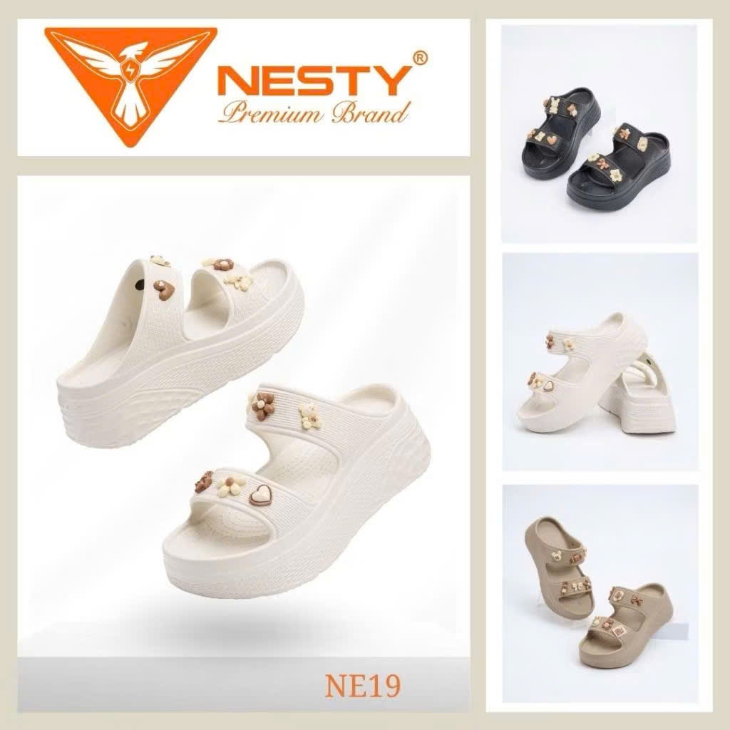 [TẶNG 10 CHARM 3D] DÉP 2 QUAI ĐẾ CAO ĐÚC NGUYÊN KHỐI NESTY MÃ NE19 ...