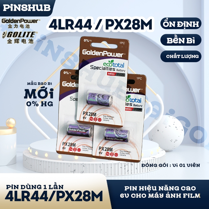 [CHUẨN EU] PIN 6V 4LR44 Alkaline GOLDEN POWERmáy ảnh film PX28L / PX28 ...