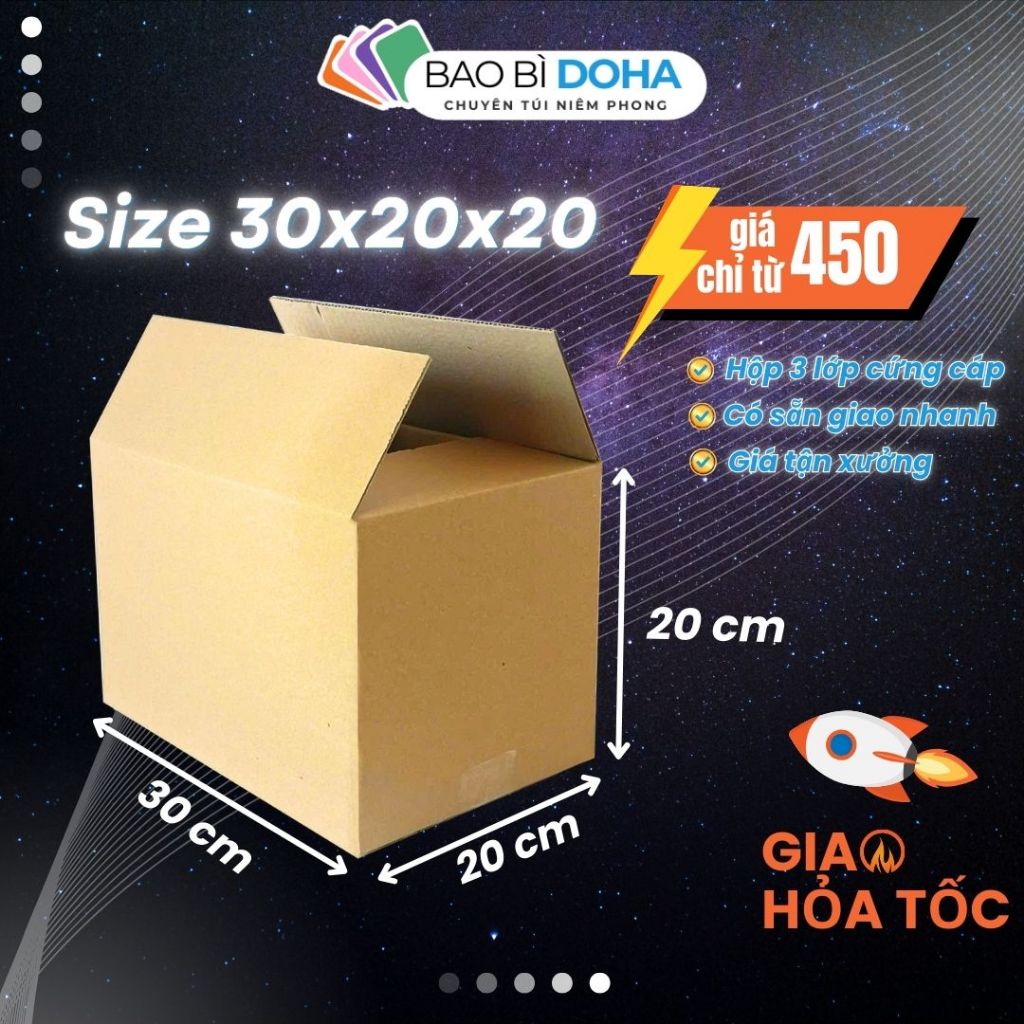 [COMBO 10] 30x20x20 Hộp Carton Đóng Hàng Thùng Bìa Đa Năng Kích Thước ...
