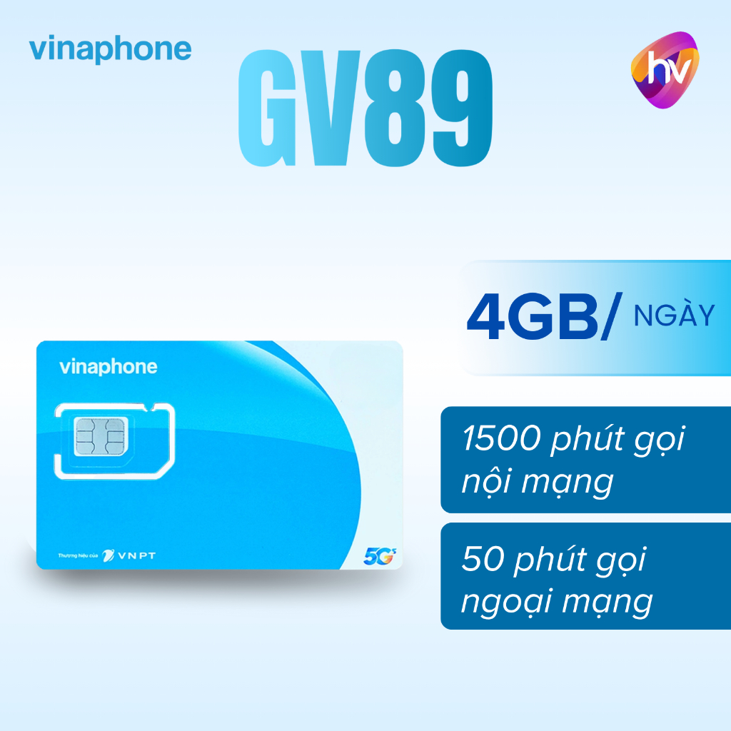 Sim Vinaphone GV89 - 4GB/ ngày, 1500 phút nội mạng, 50 phút ngoại mạng ...